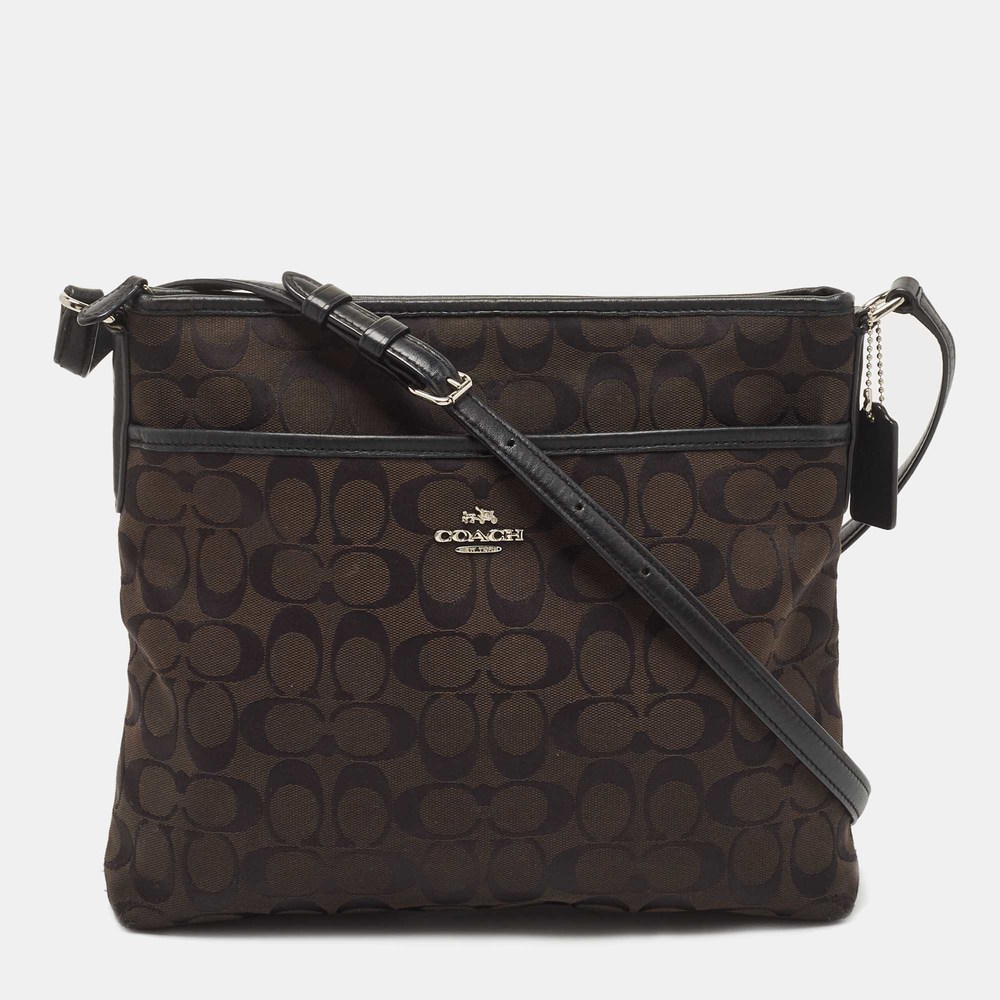 Coach Back Signature Canvas And Leather File Messenge… - Gem